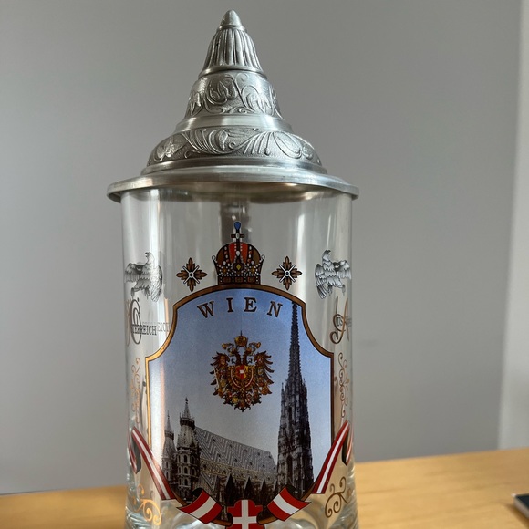 Dining | Painted Glass Stein Mug With Lid From Austria | Poshmark